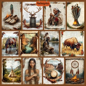 American Native Indians Junk Journal Pages: Scrapbook Ephemera (digital ...