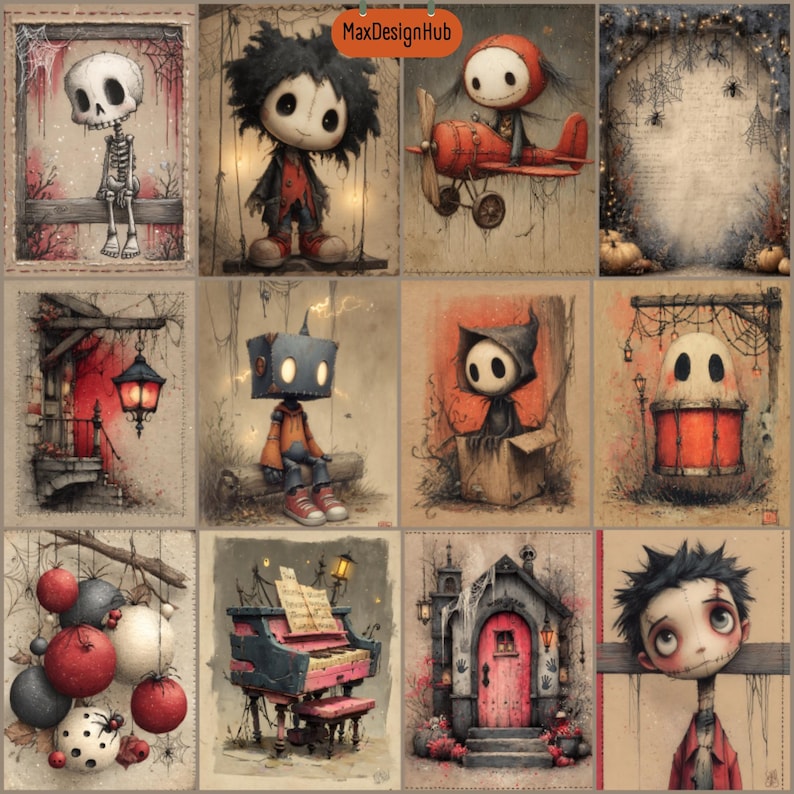 Haunted Toy Shop Junk Journal Pages: Spooky Ephemera (digital Download ...