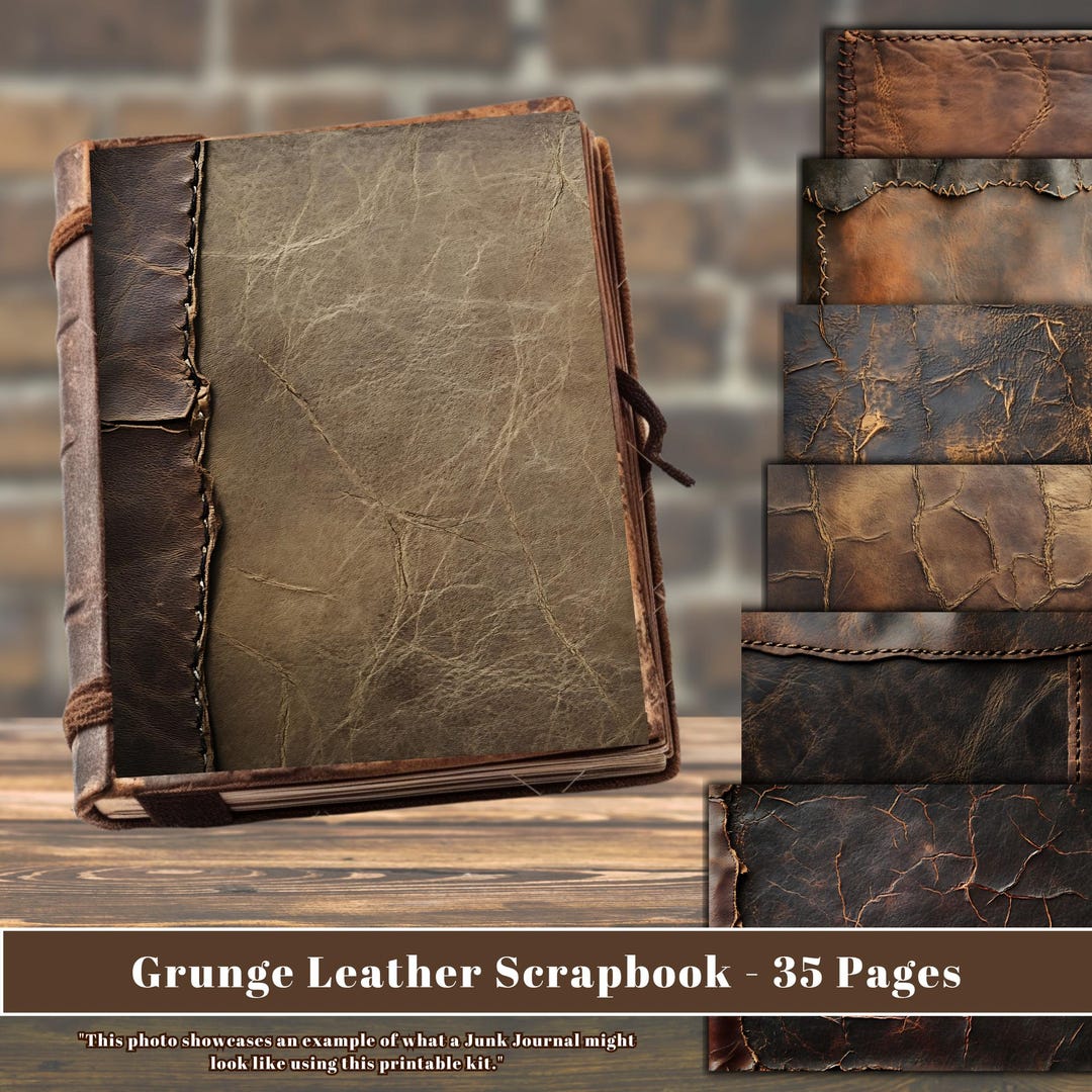 Grunge Leather Scrapbook Paper: Distressed Texture Collage Sheets ...