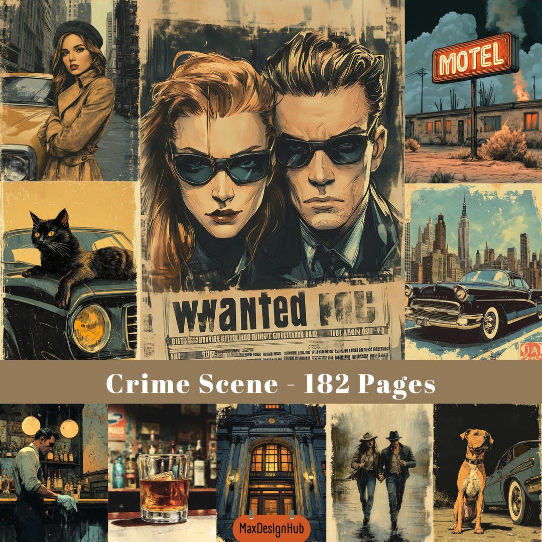 Crime Scene, Junk Journal Pages, Murder Journal, Crime Junk Journal ...