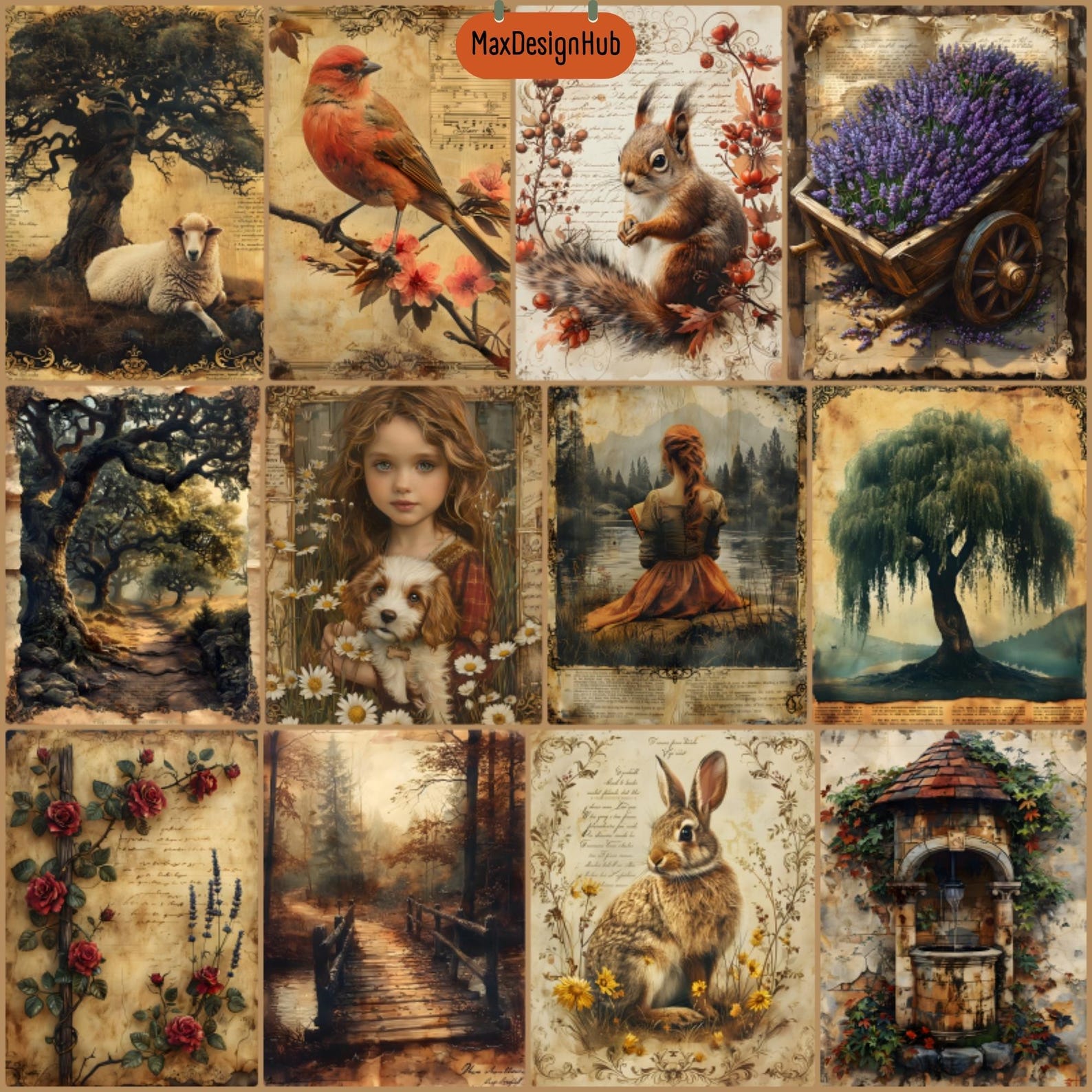Vintage Fairy Tale Junk Journal Pages: Fantasy Ephemera (digital Paper ...