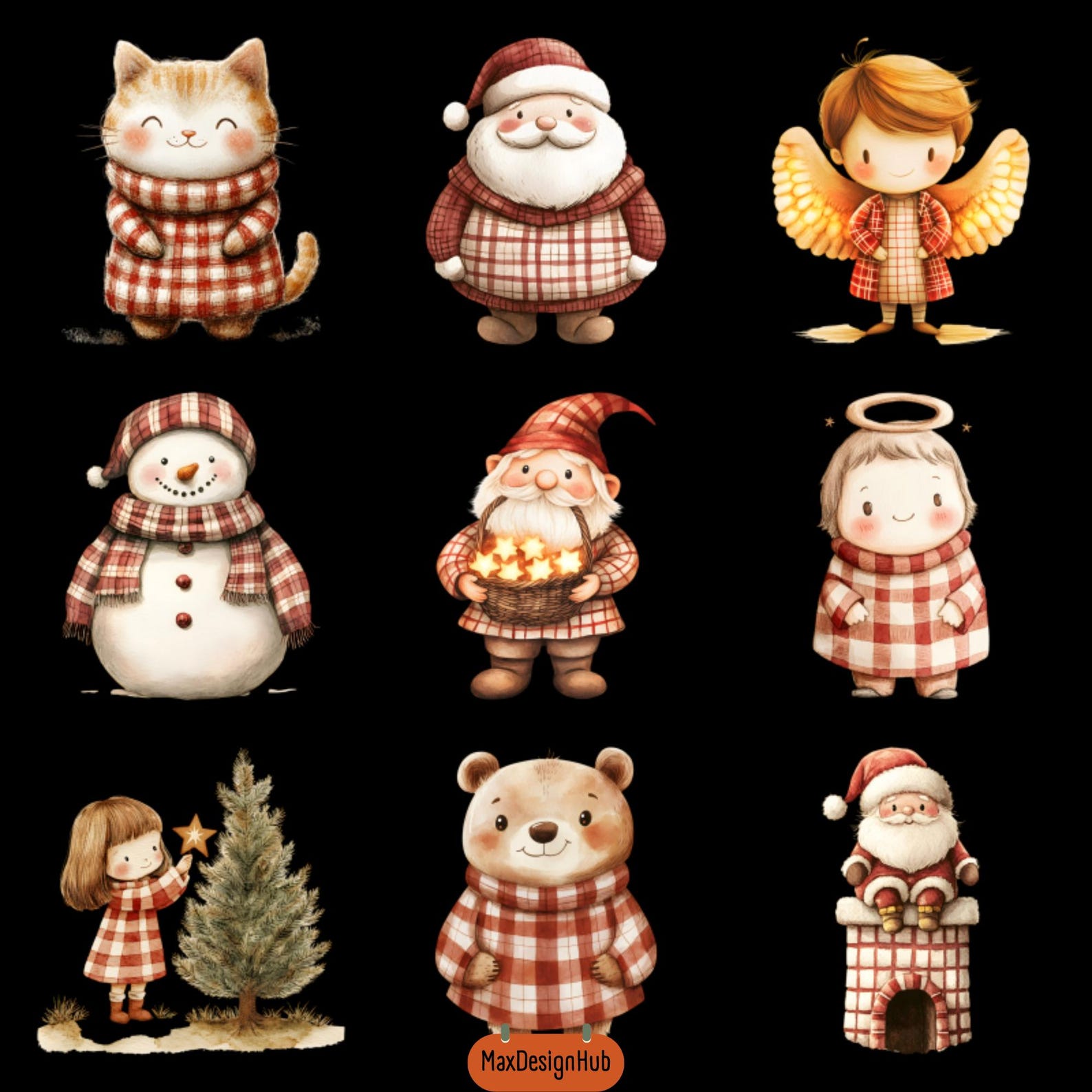 Christmas Clipart Bundle, Hand-drawn PNG Files (143 Images - Etsy