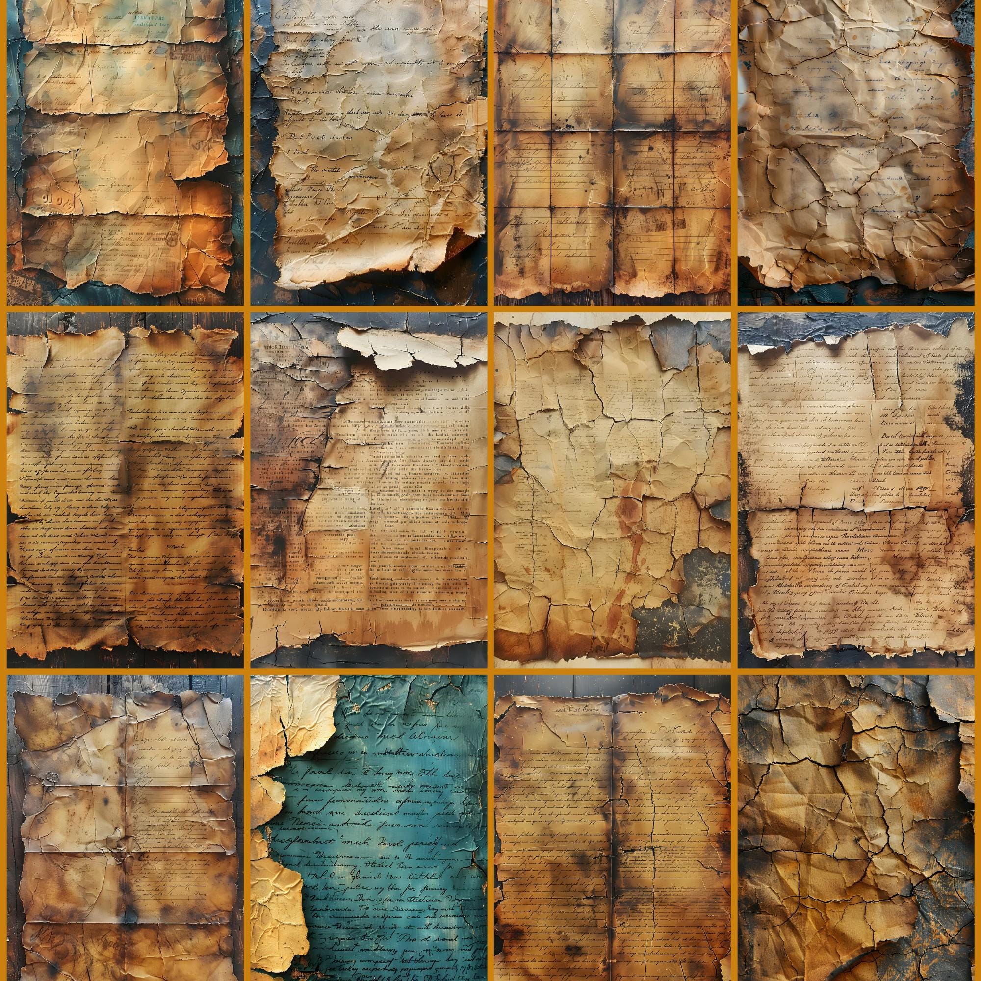 Old Paper Textures: 123 Junk Journal Pages (digital Download) - Etsy
