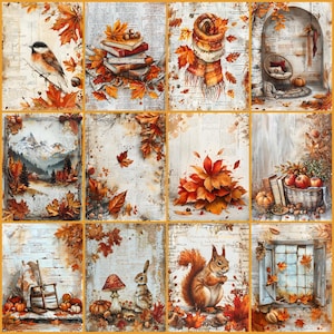 Cozy Autumn Junk Journal Pages: Fall Ephemera, Scrapbook Paper (digital ...