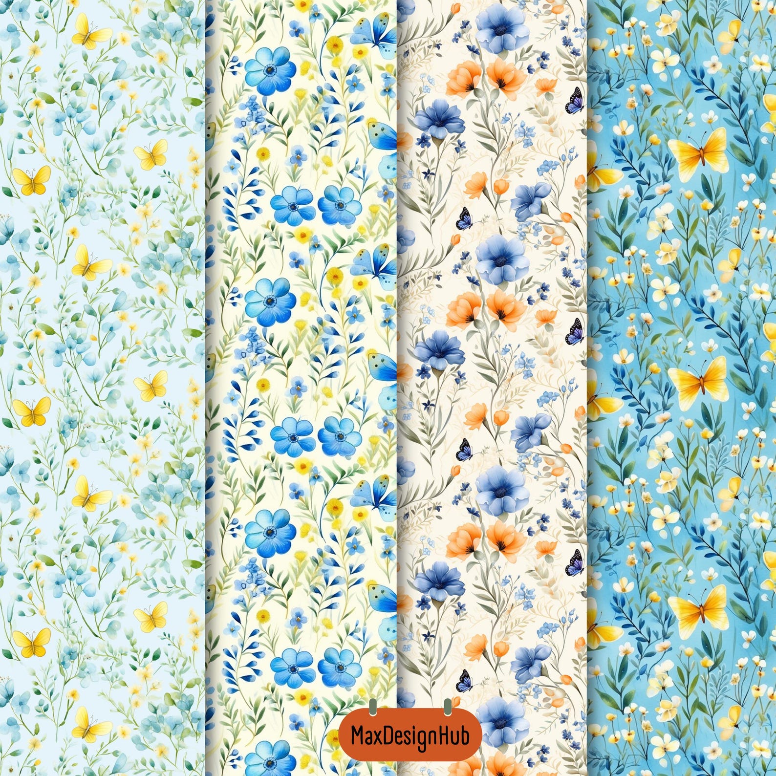 Spring Floral Digital Paper: Watercolor Flower Pattern (digital ...
