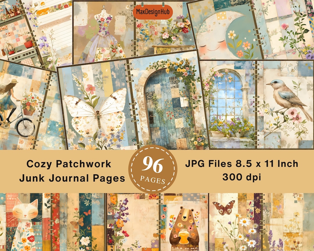 96 pages de carnet vintage patchwork : scrapbooking confortable ...