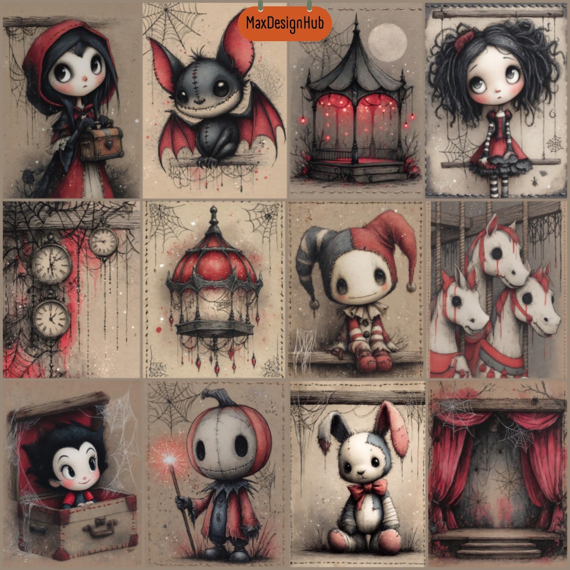 Haunted Toy Shop Junk Journal Pages: Spooky Ephemera (digital Download ...