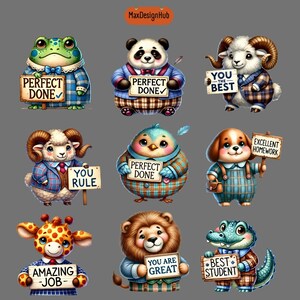 42 Cute Animal School Clipart, Animals Clipart, Back to School Clipart ...