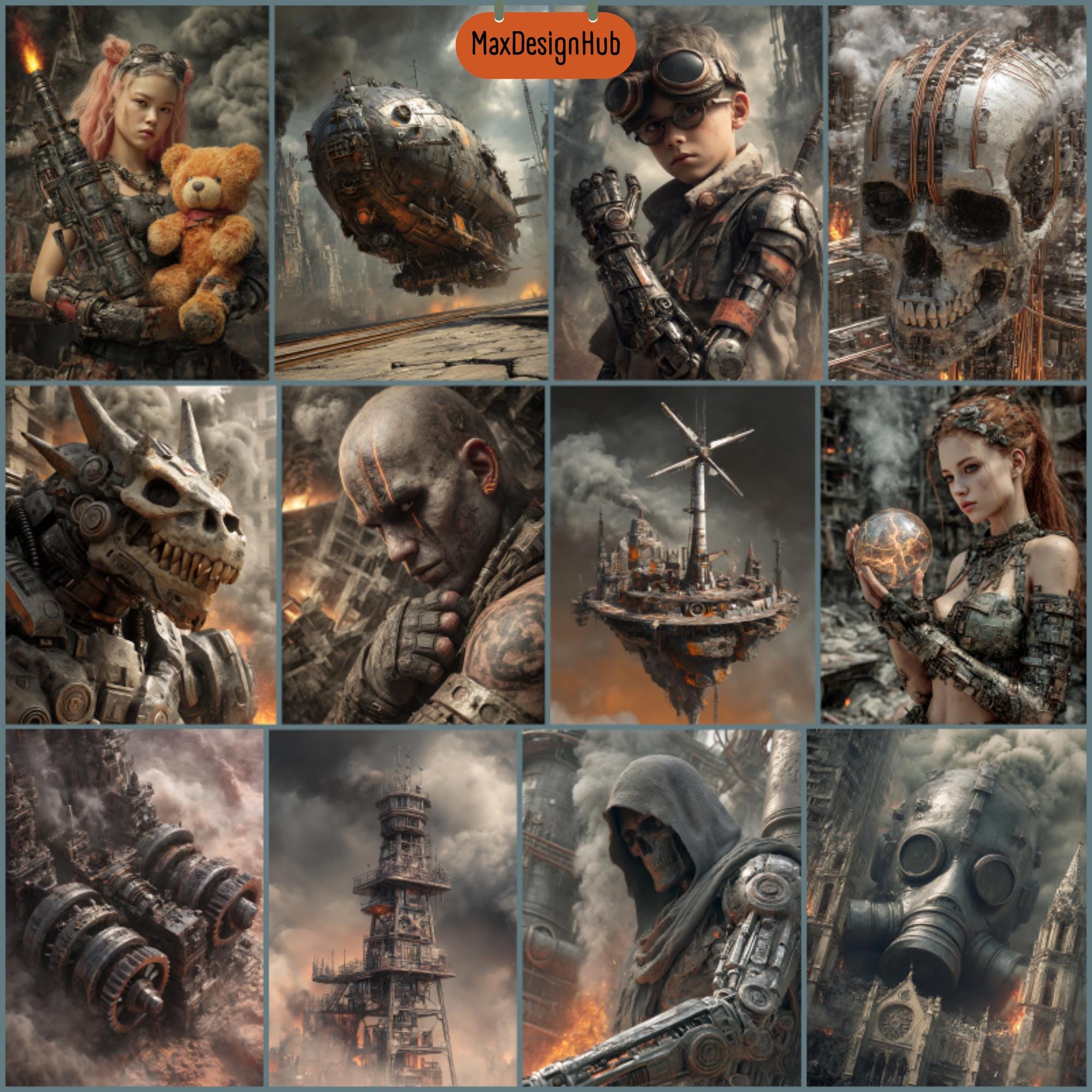 Dieselpunk Scrapbook Paper: Apocalyptic Collage, Junk Journal (digital ...