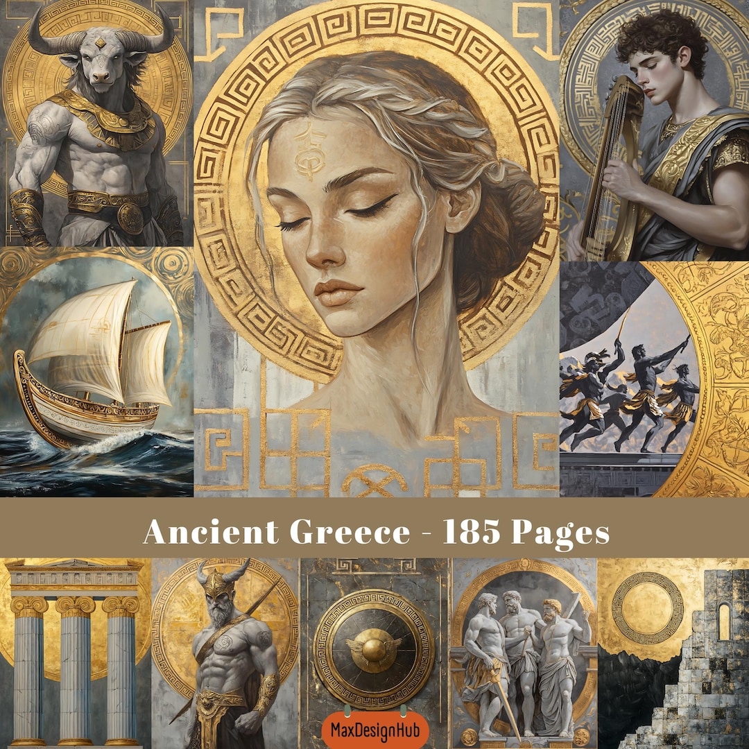 Ancient Greece Junk Journal Pages: Greek Mythology Ephemera (digital ...