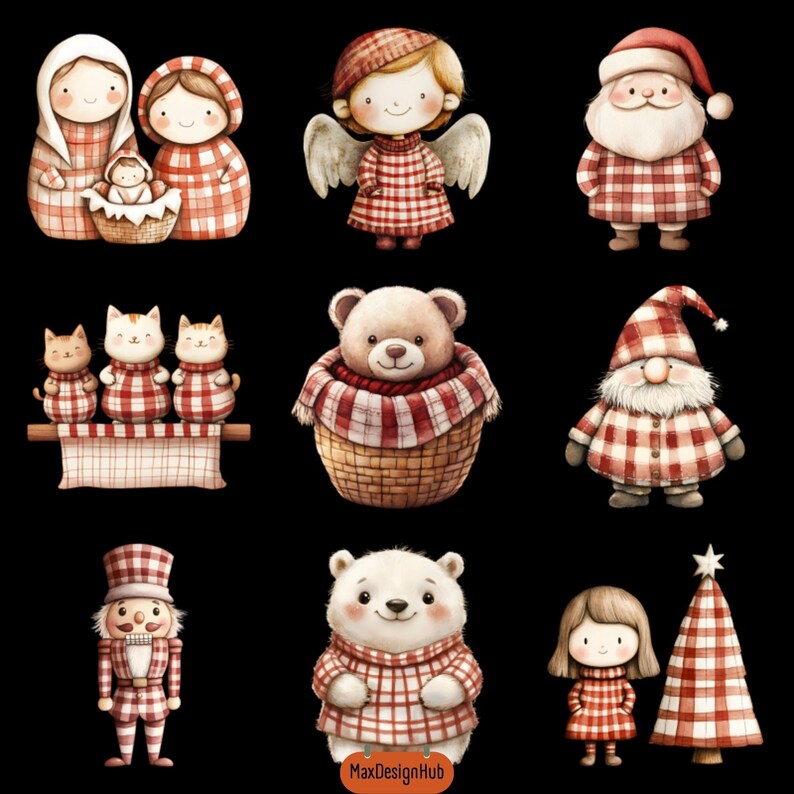 Christmas Clipart Bundle, Hand-drawn PNG Files (143 Images - Etsy