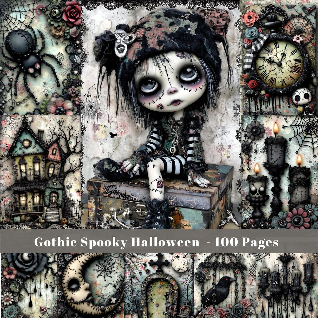 Spooky Halloween Junk Journal Pages: Gothic Ephemera (digital Download ...