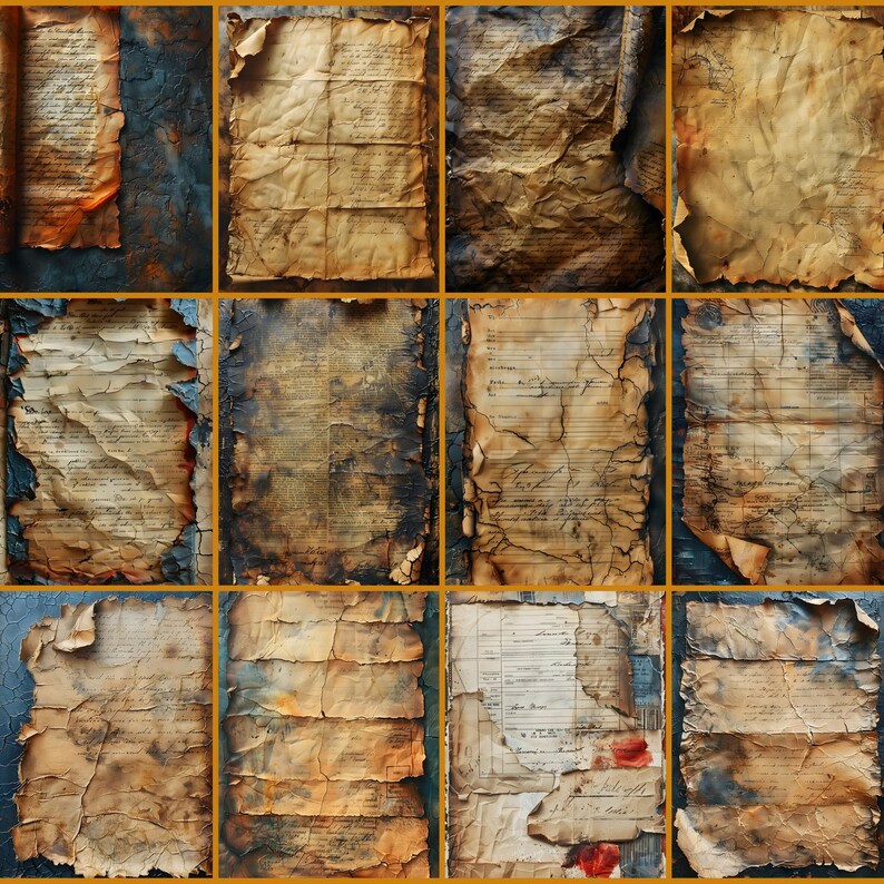 Old Paper Textures: 123 Junk Journal Pages (digital Download) - Etsy