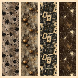 Distressed Halloween Digital Paper, Skull Damask, Old Paper Background ...