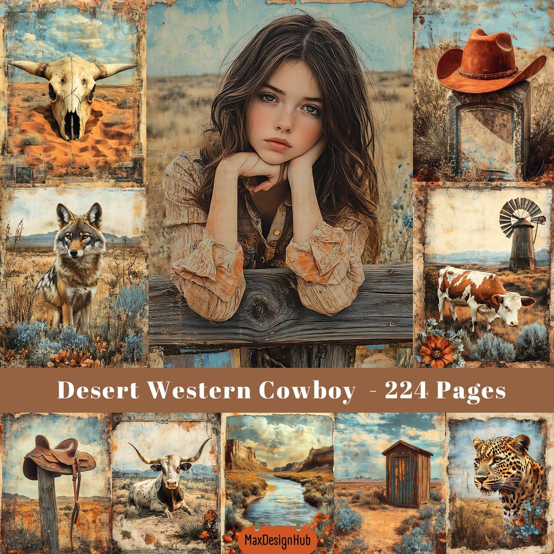Desert Junk Journal Pages: Western Cowboy Ephemera (digital Download ...