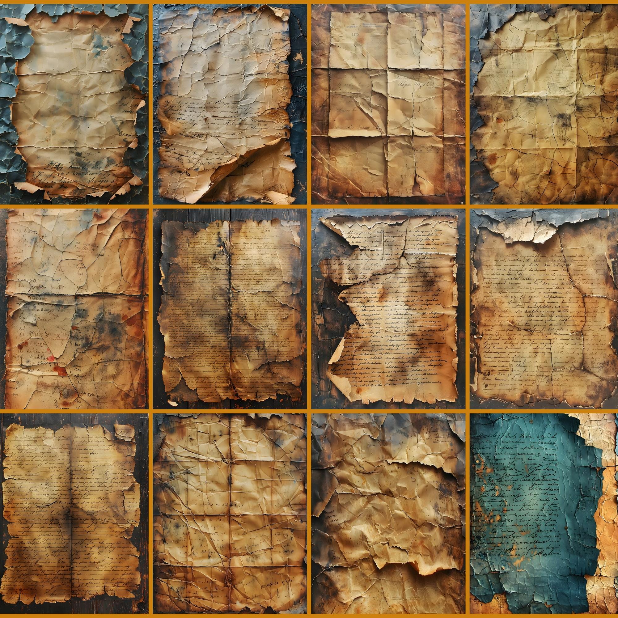Old Paper Textures: 123 Junk Journal Pages (digital Download) - Etsy