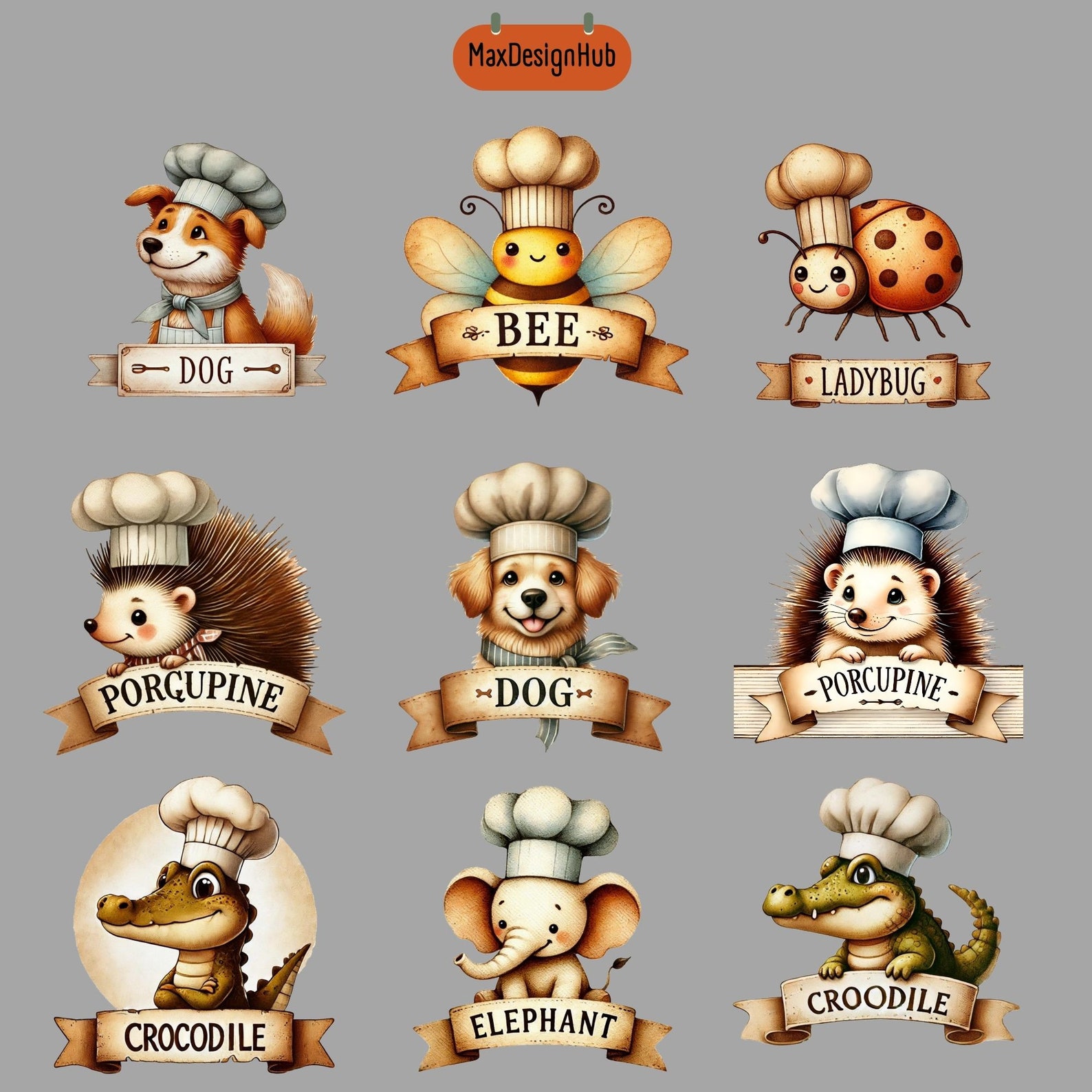 47 PNG Vintage Cute Chef Hat, Food Clipart, Chef Hat Clipart Bundle ...