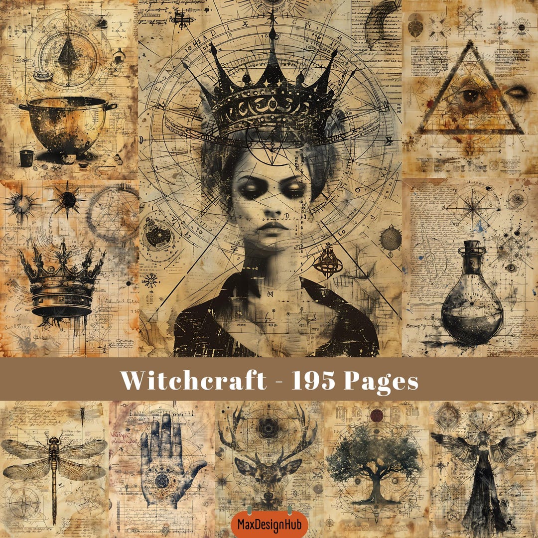 Witchcraft Junk Journal Pages: Vintage Gothic Ephemera (printable Image ...