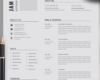 Modern CV Resume Template Sleek & Professional Design Editable in ...