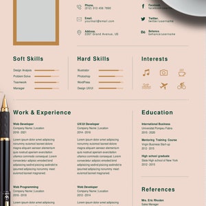 Modern CV Resume Template Sleek & Professional Design Editable in ...