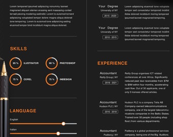 Modern CV Resume Template Sleek & Professional Design Editable in ...