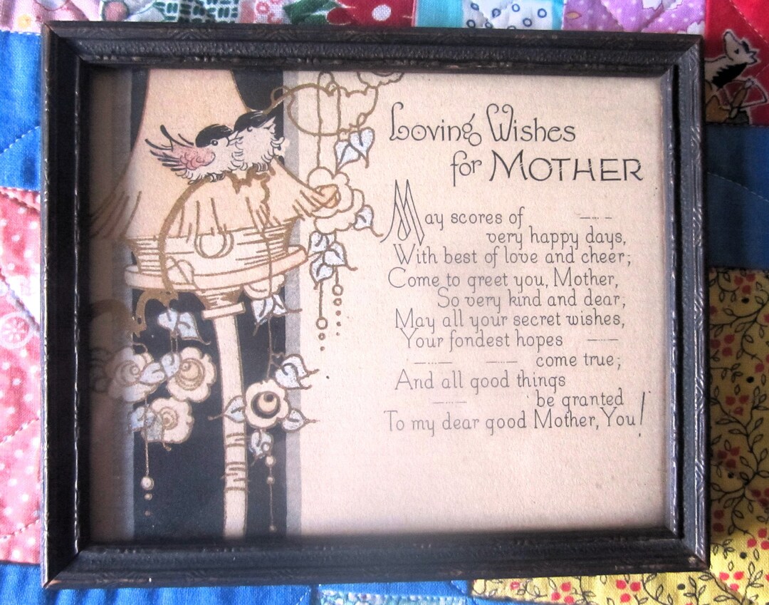 MOTTO GRAPH loving Wishes for Mother Framed Motto Poem the Cincinnati ...