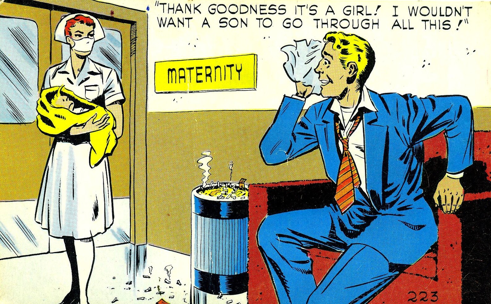 Maternity Ward COMICARD By CLEM Novelty Humor Color Cartoon | Etsy