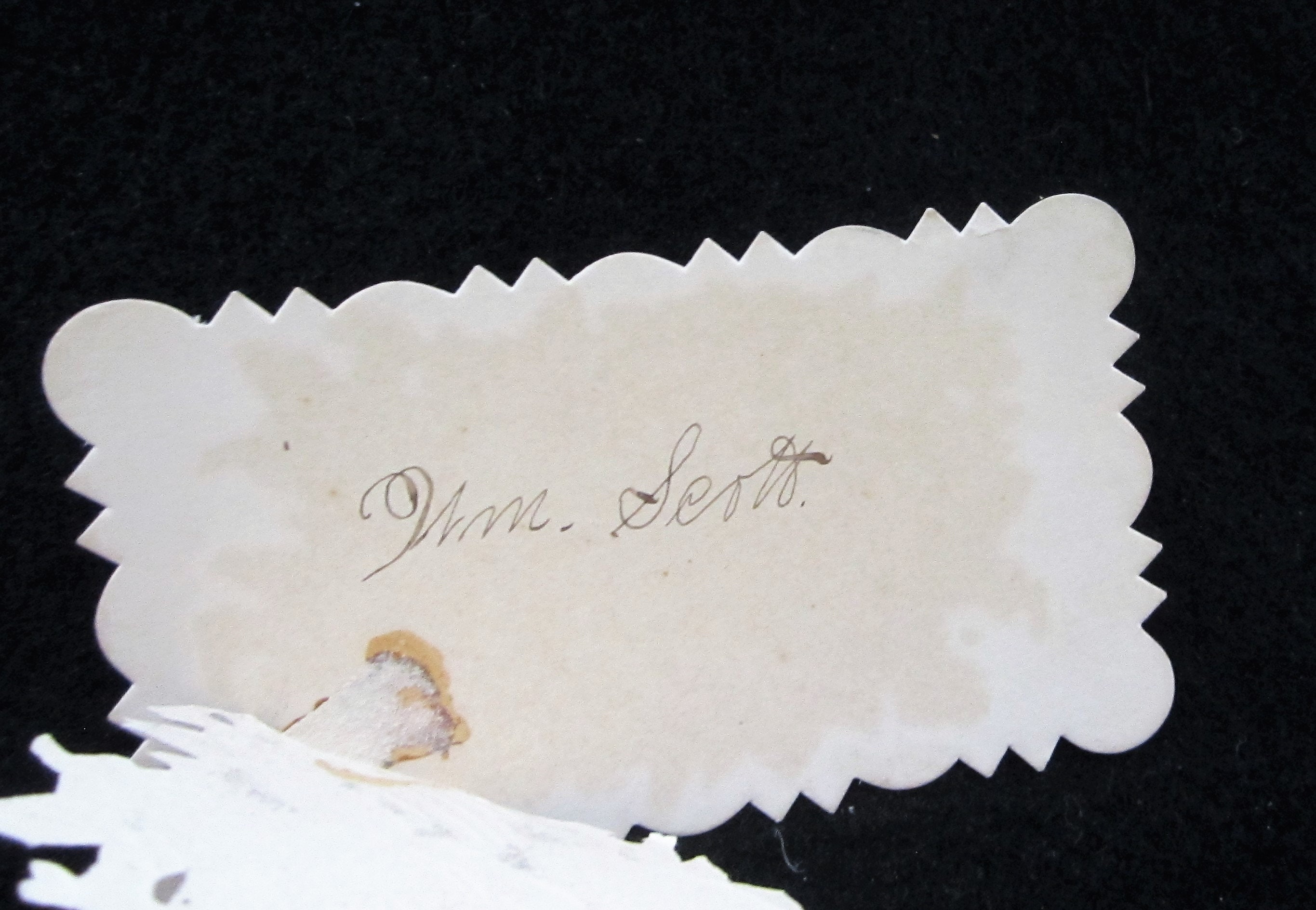 Victorian Visiting / Calling Cards DIE CUT EPHEMERA Hand Penned ...