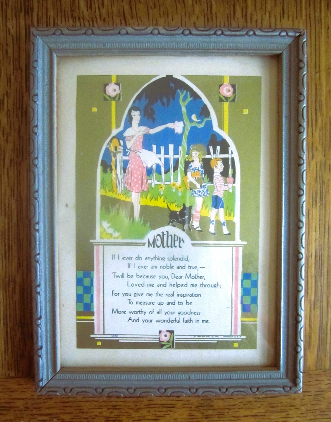 1930 FRAMED MOTHER MOTTO Mother Children Scottie Dog - Etsy