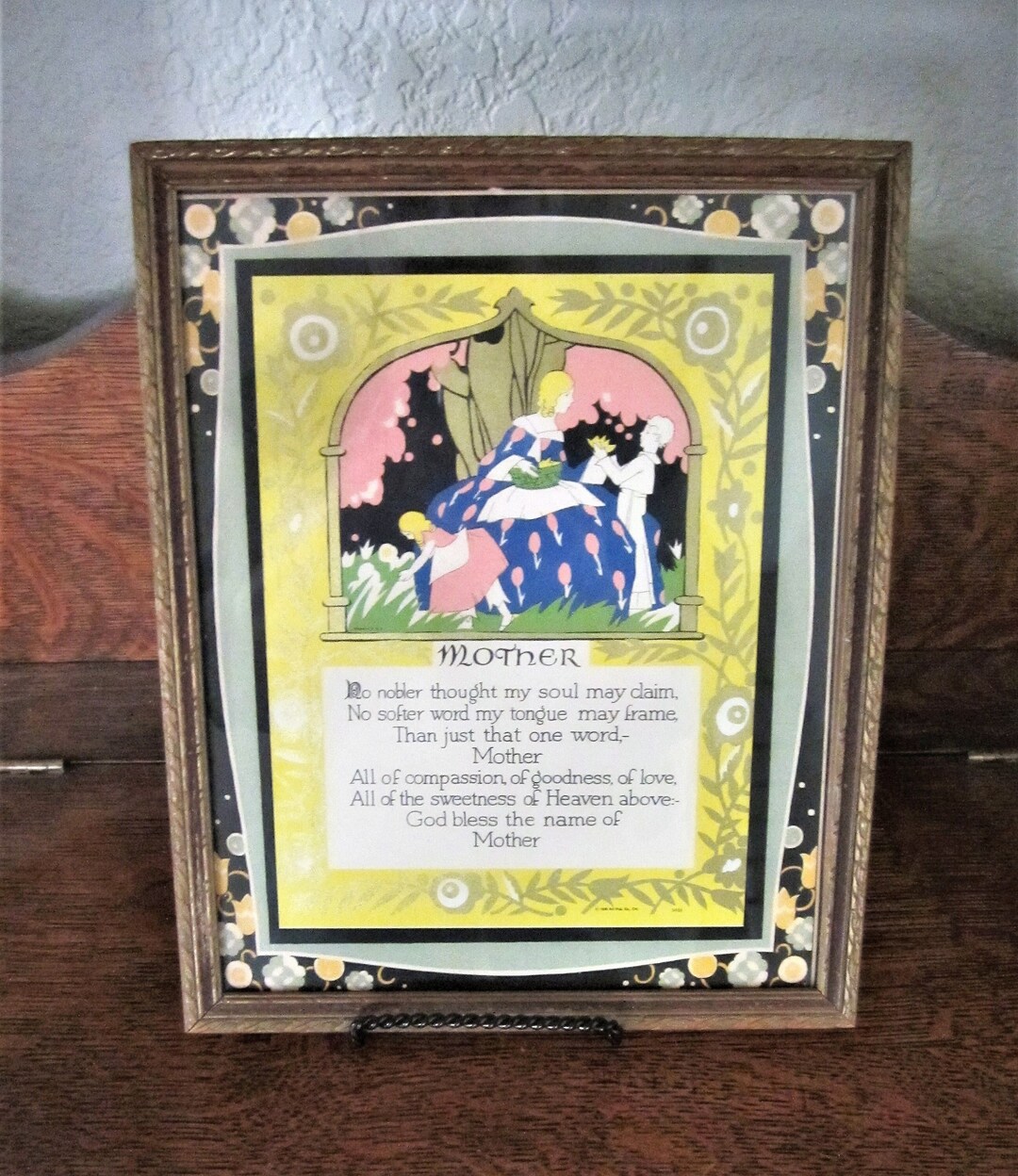1930s Framed MOTHER MOTTO Picture Poem Deco Art With NRA Sticker - Etsy
