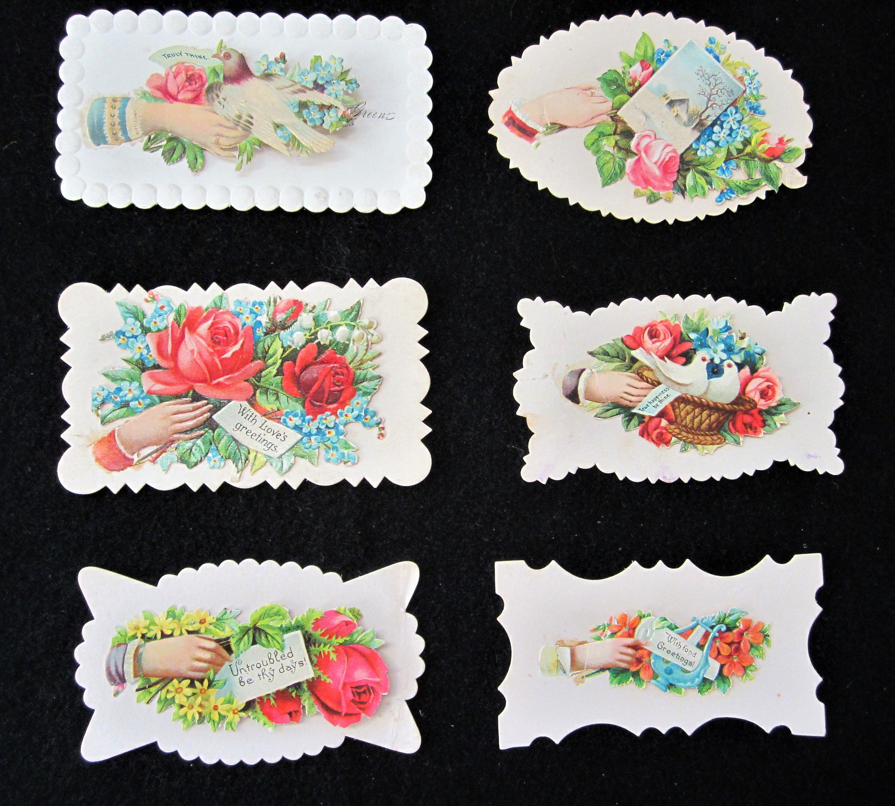 Victorian Visiting / Calling Cards DIE CUT EPHEMERA Hand Penned ...