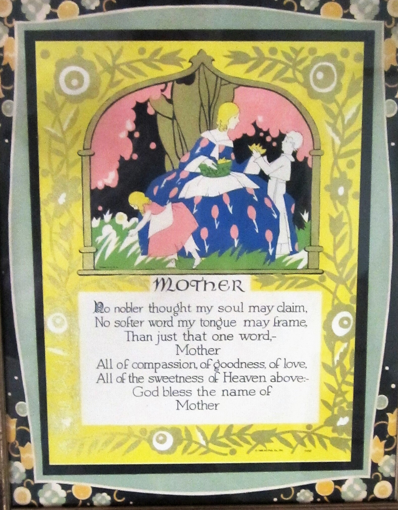 1930s Framed MOTHER MOTTO Picture Poem Deco Art With NRA Sticker - Etsy