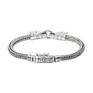 Artisan Balinese Sterling Silver Double Dragon Bracelet - Etsy