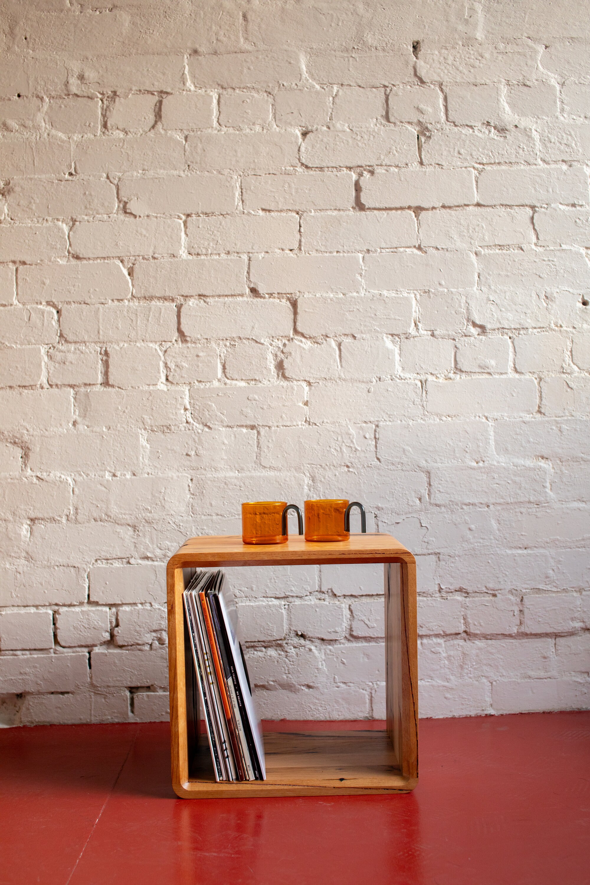 Cube Side Table | Bed Side Table | Vinyl Record Storage | Wooden Cube ...