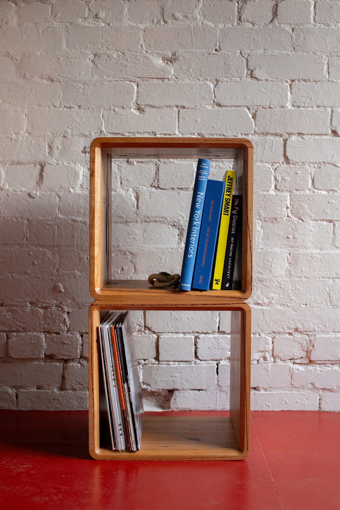 Cube Side Table | Bed Side Table | Vinyl Record Storage | Wooden Cube ...