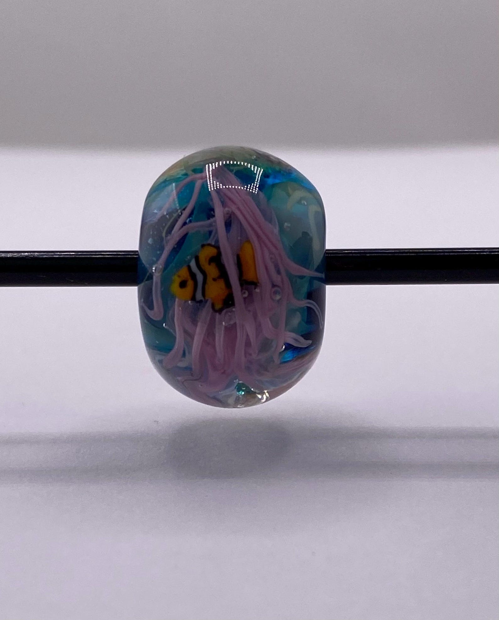 Mandy Ramsdell Lampwork Glass Bead – Ocean Scene With Clownfish & Coral ...