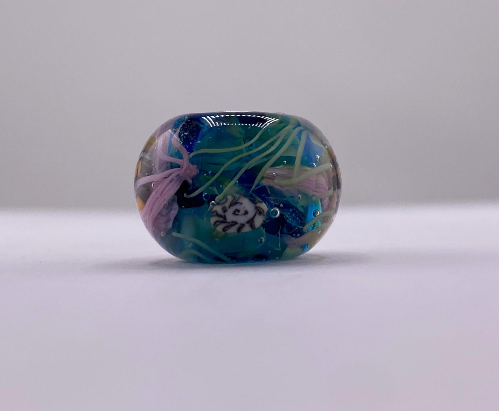 Mandy Ramsdell Lampwork Glass Bead – Ocean Scene With Clownfish & Coral ...