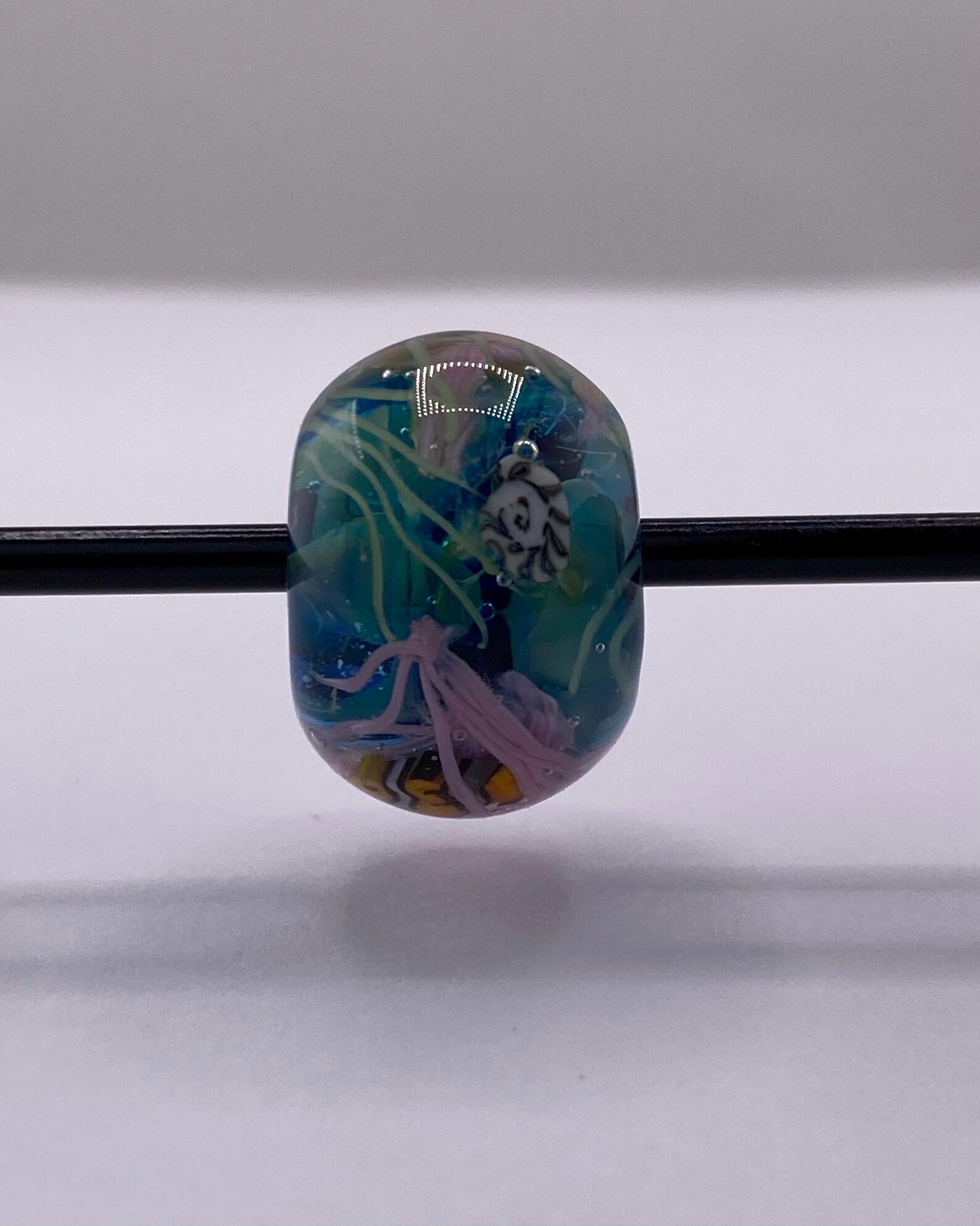 Mandy Ramsdell Lampwork Glass Bead – Ocean Scene With Clownfish & Coral ...
