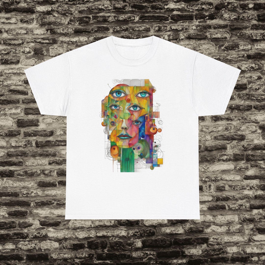 Geometrical Design and Eyes T-shirt, Gift for Her, Geometric Art Shirt ...