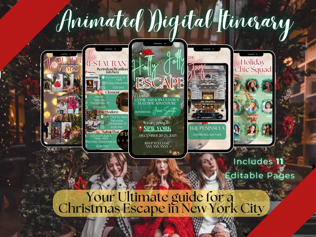 Christmas Girls Trip Itinerary Template, Animated Weekend Itinerary ...