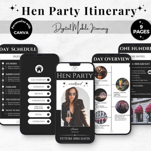 Hen Party Digital Itinerary Template, Hen Party Planner, Editable Hen ...