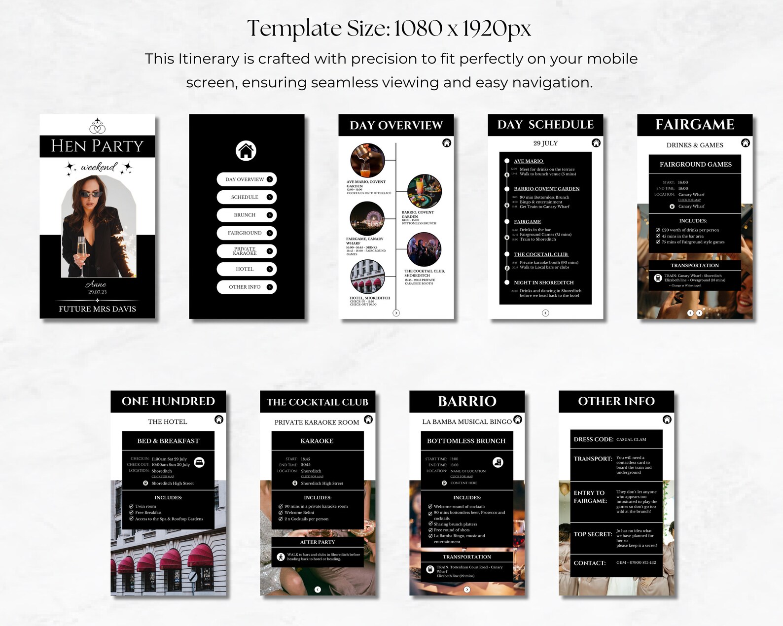 Hen Party Digital Itinerary Template, Hen Party Planner, Editable Hen ...