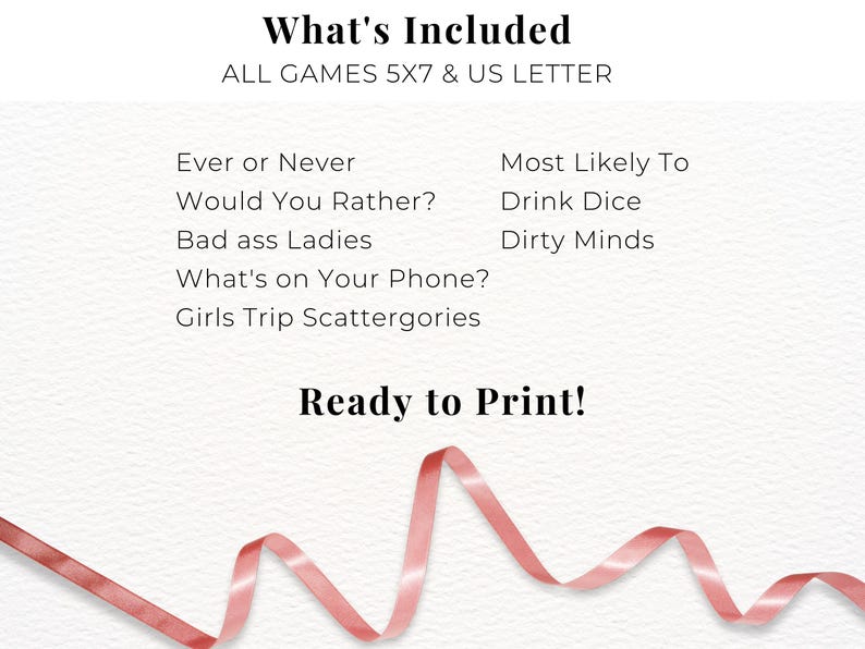 Girls Trip Games Printable, Girls Trip Activities, Girls Vacation Games ...