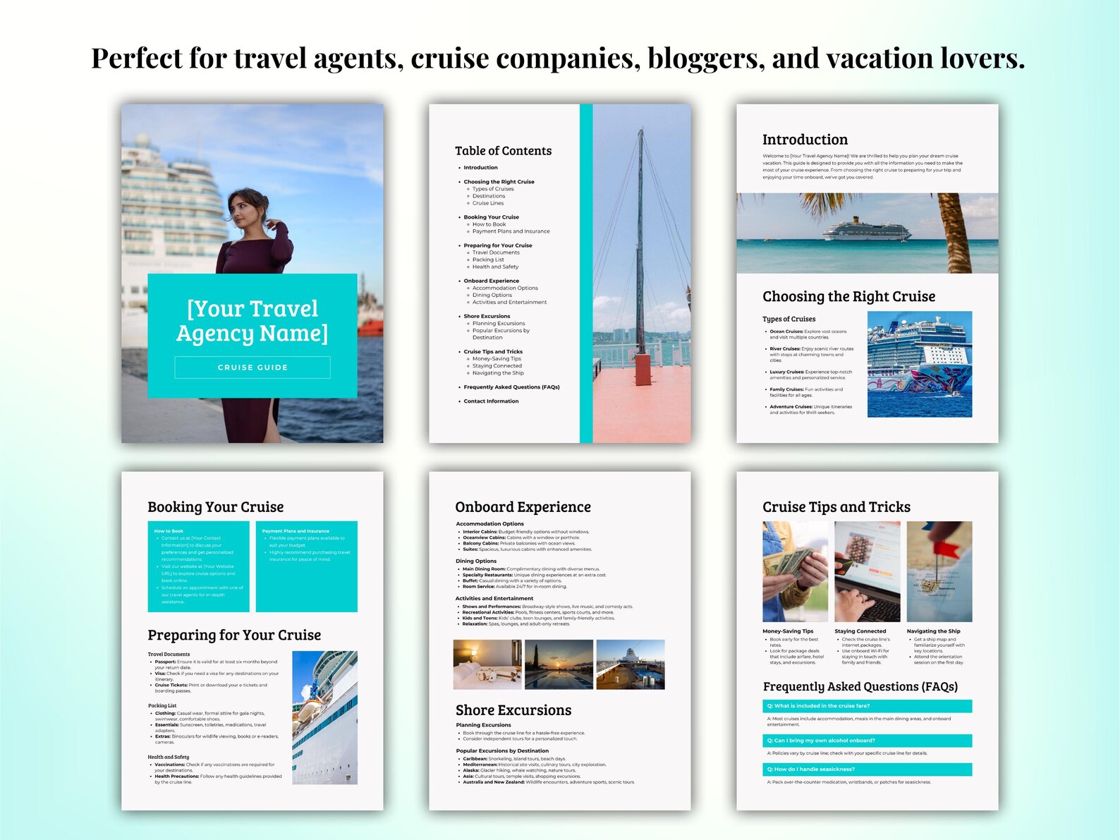 Cruise Guide Template for Travel Agents: Lead Magnet & Checklist (canva ...