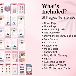 Girls Trip Itinerary Template, Girls Trip Fiji Vacation Trip Schedule ...