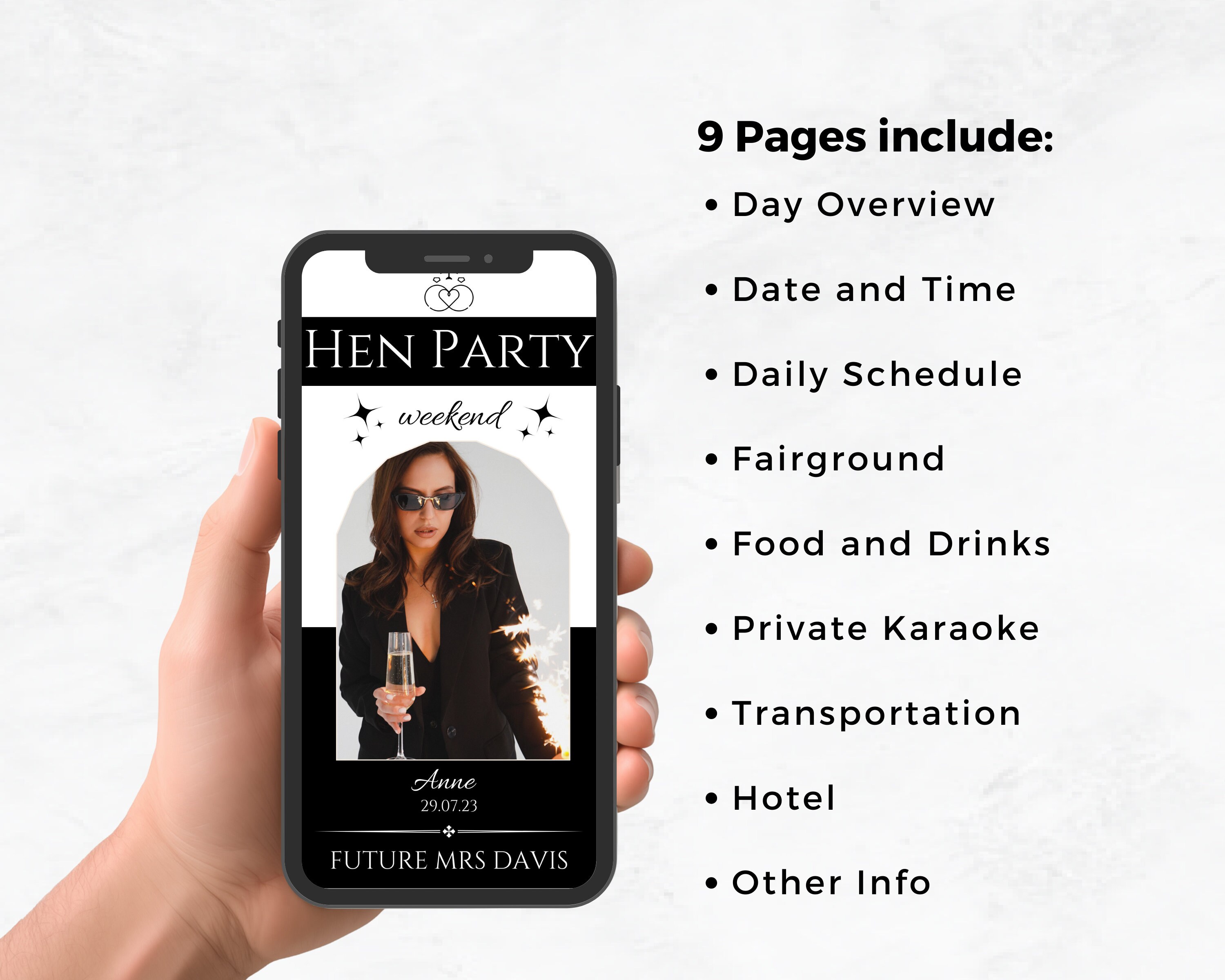 Hen Party Digital Itinerary Template, Hen Party Planner, Editable Hen ...