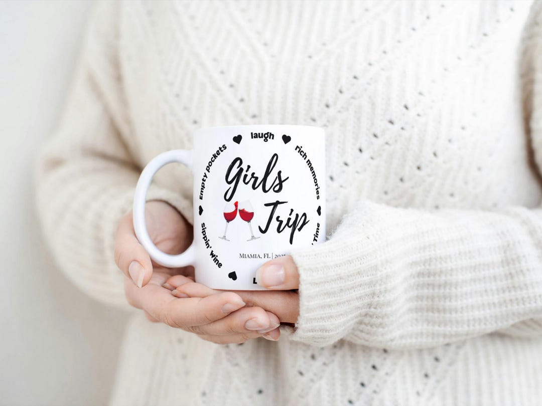 Personalized Girl's Trip Mug, Girls Weekend Trip Cup, Travel Mug, Trip ...