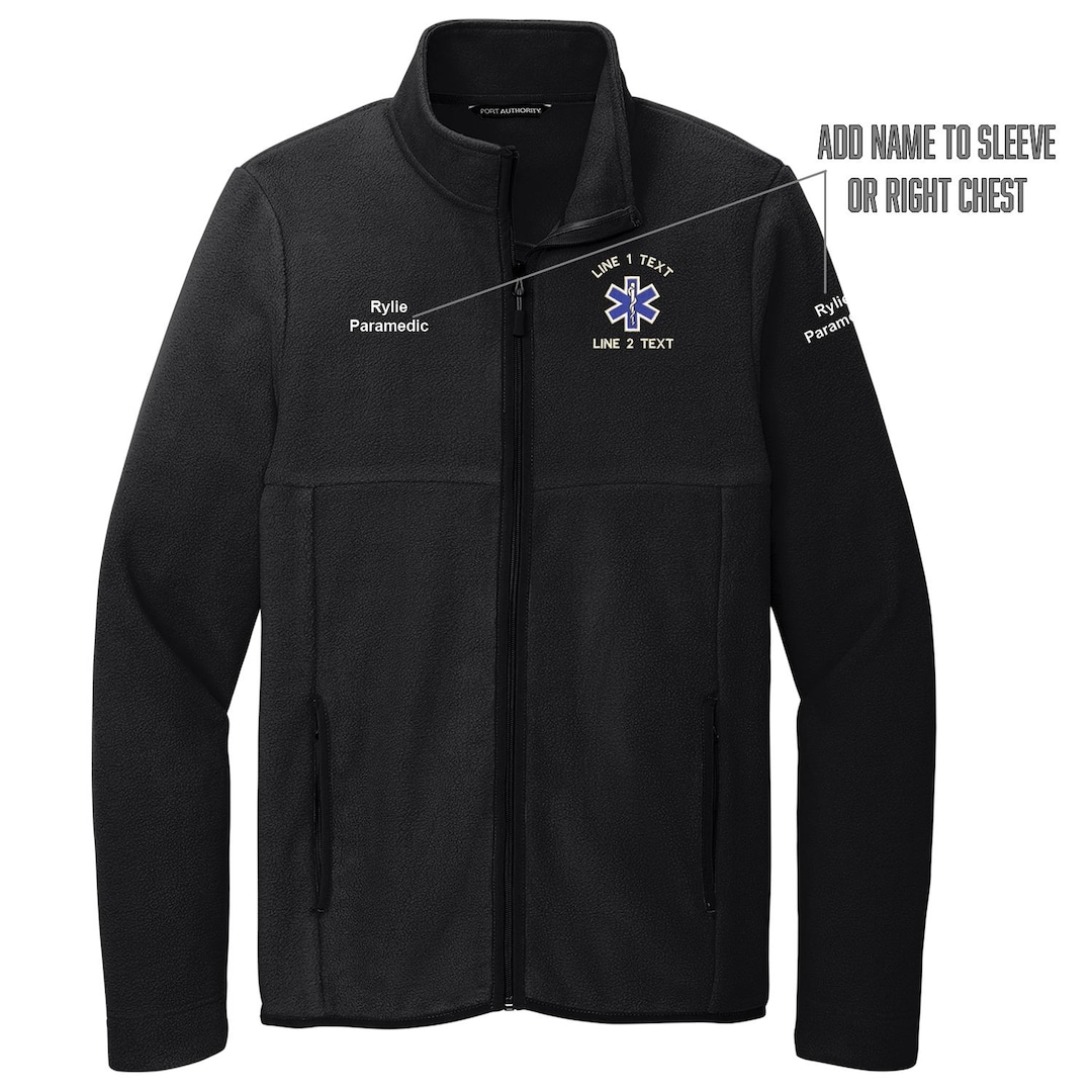 Men's Fit EMS Star of Life Zip up Fleece Jacket for Medical ...