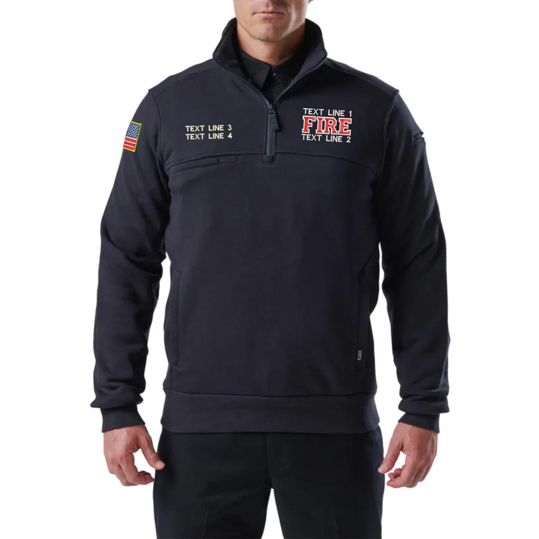 5.11 Job Shirt 1/4 Zip Navy Firefighter Job Shirt 5.11 Work Shirt for ...