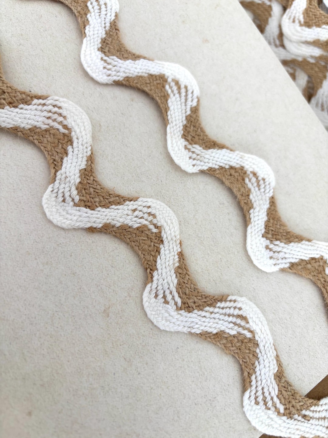 Wide Jumbo RIC RAC, Jute and White. Sold by the Yard. 1 1/4 Inch Wide ...